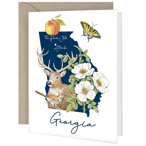 Georgia State Symbols Greeting Card – Mary Lake Thompson Ltd