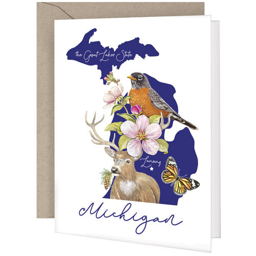 Michigan State Symbols Greeting Card – Mary Lake Thompson Ltd