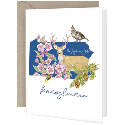 PA State Symbols Greeting Card – Mary Lake Thompson Ltd